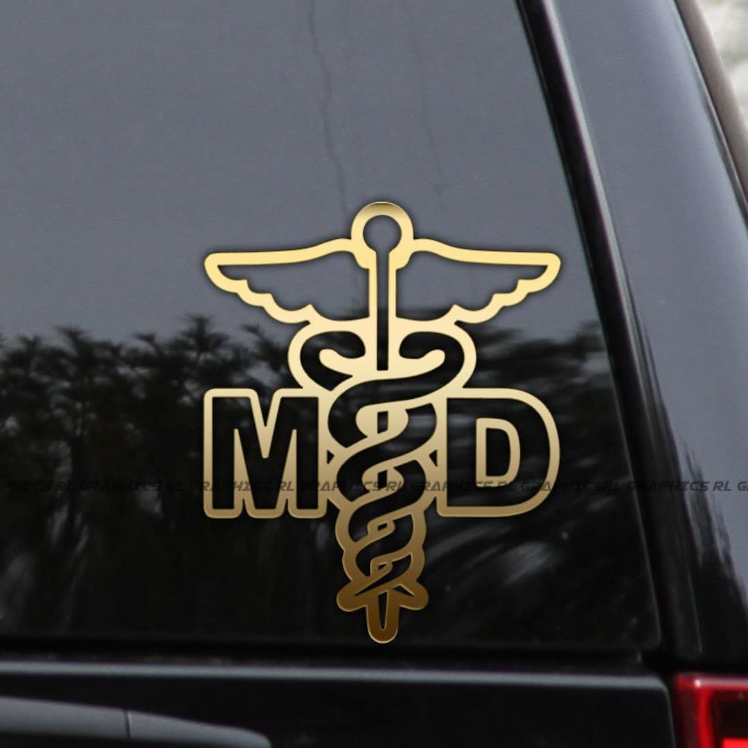 MD Medical Doctor Decal Sticker Caduceus Dr. Hospital Car Truck Window ...