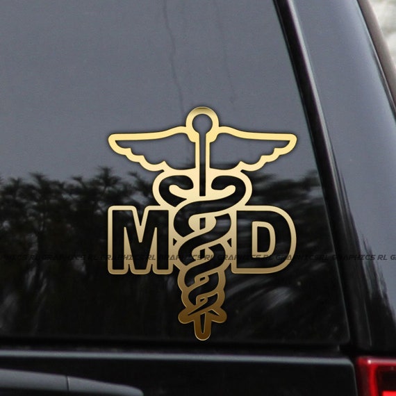 MD Medical Doctor Decal Sticker Caduceus Dr. Hospital Car - Etsy