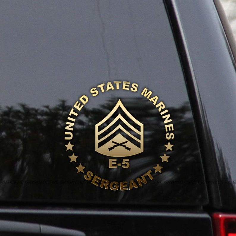 E-5 Sergeant Rank Marines Vinyl Decal Sticker - Etsy