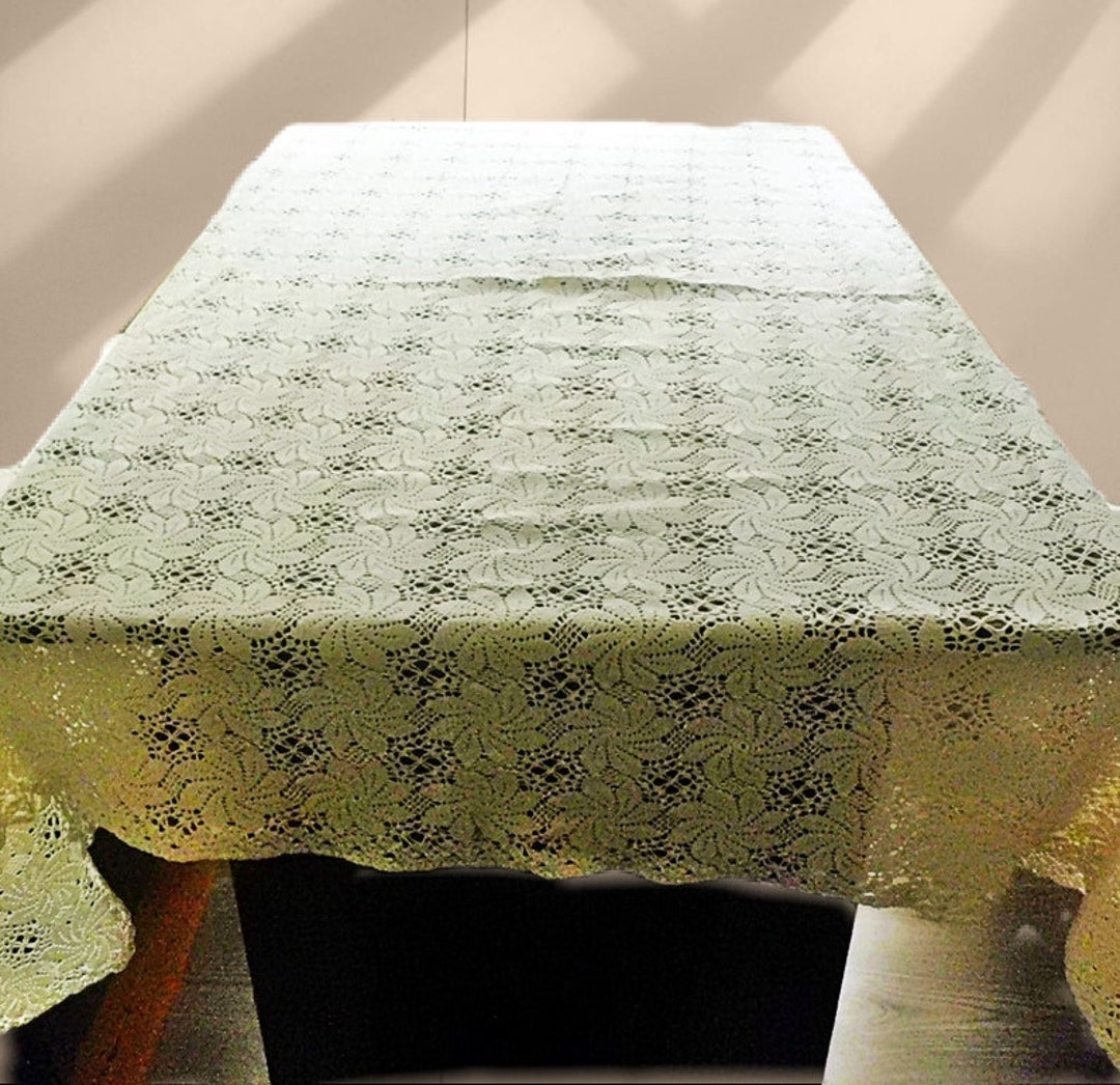 Vintage Crochet Tablecloth - Pinwheel Design - 1970's - Ecru - Etsy