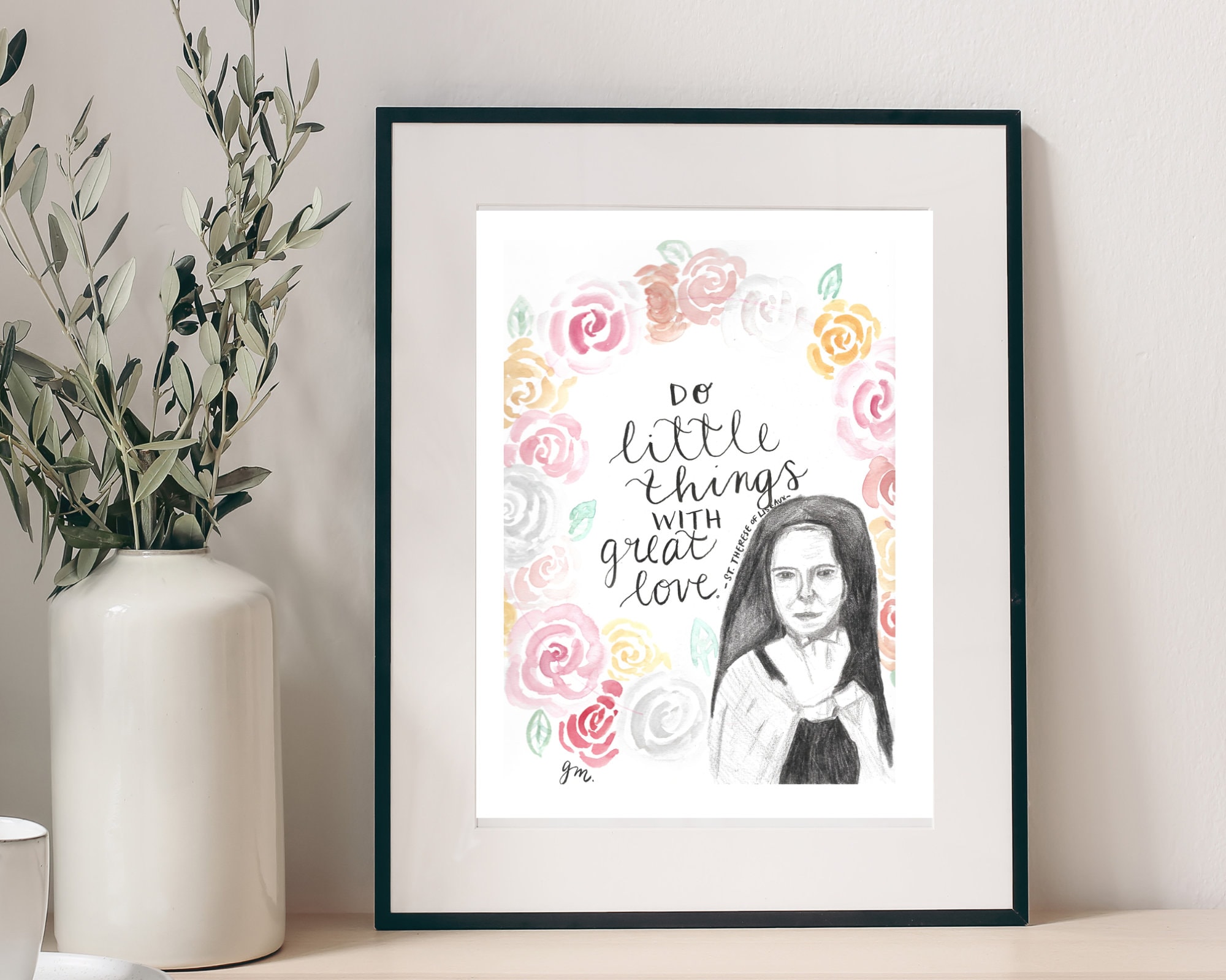 St. Therese Catholic Art Print/st. Therese Quote/catholic Art/do Little ...