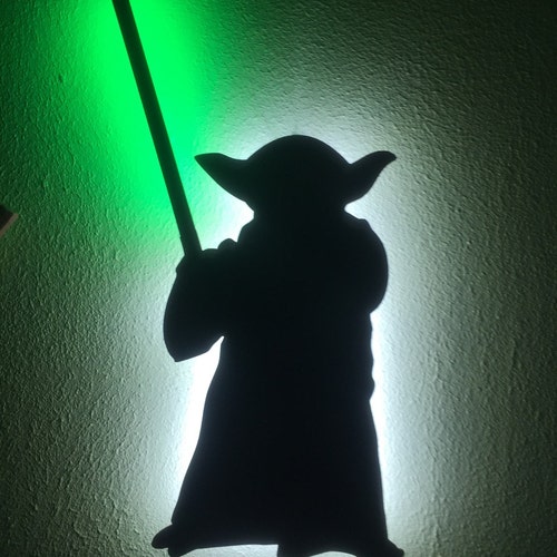Wooden LED Back Lit Jedi Wall Light FREE SHIPPING - Etsy