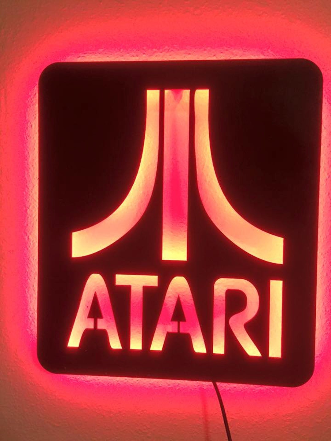 Wooden LED Back Lit Atari Wall Light - FREE SHIPPING - Etsy