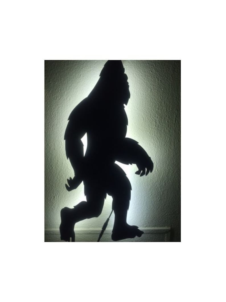 Wooden LED Backlit Bigfoot Wall Light FREE SHIPPING - Etsy