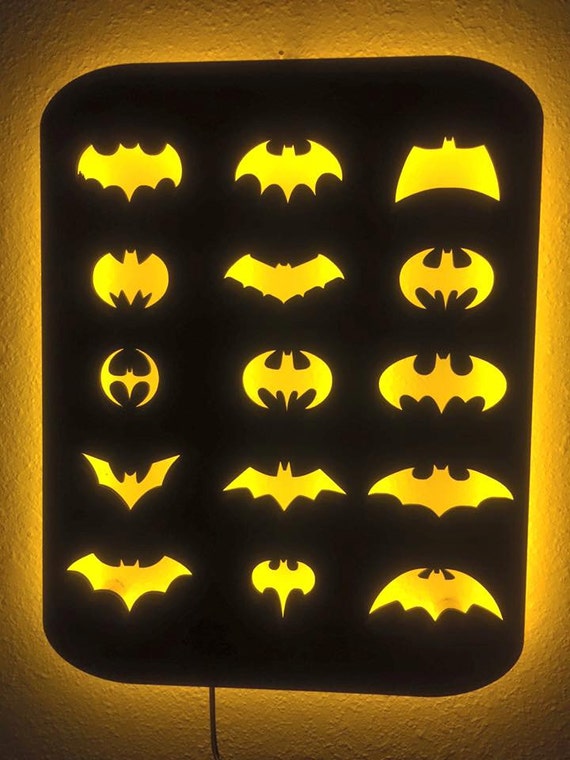 Bat Call Symbols Over the Years LED Lighted Wooden Wall Light - Etsy