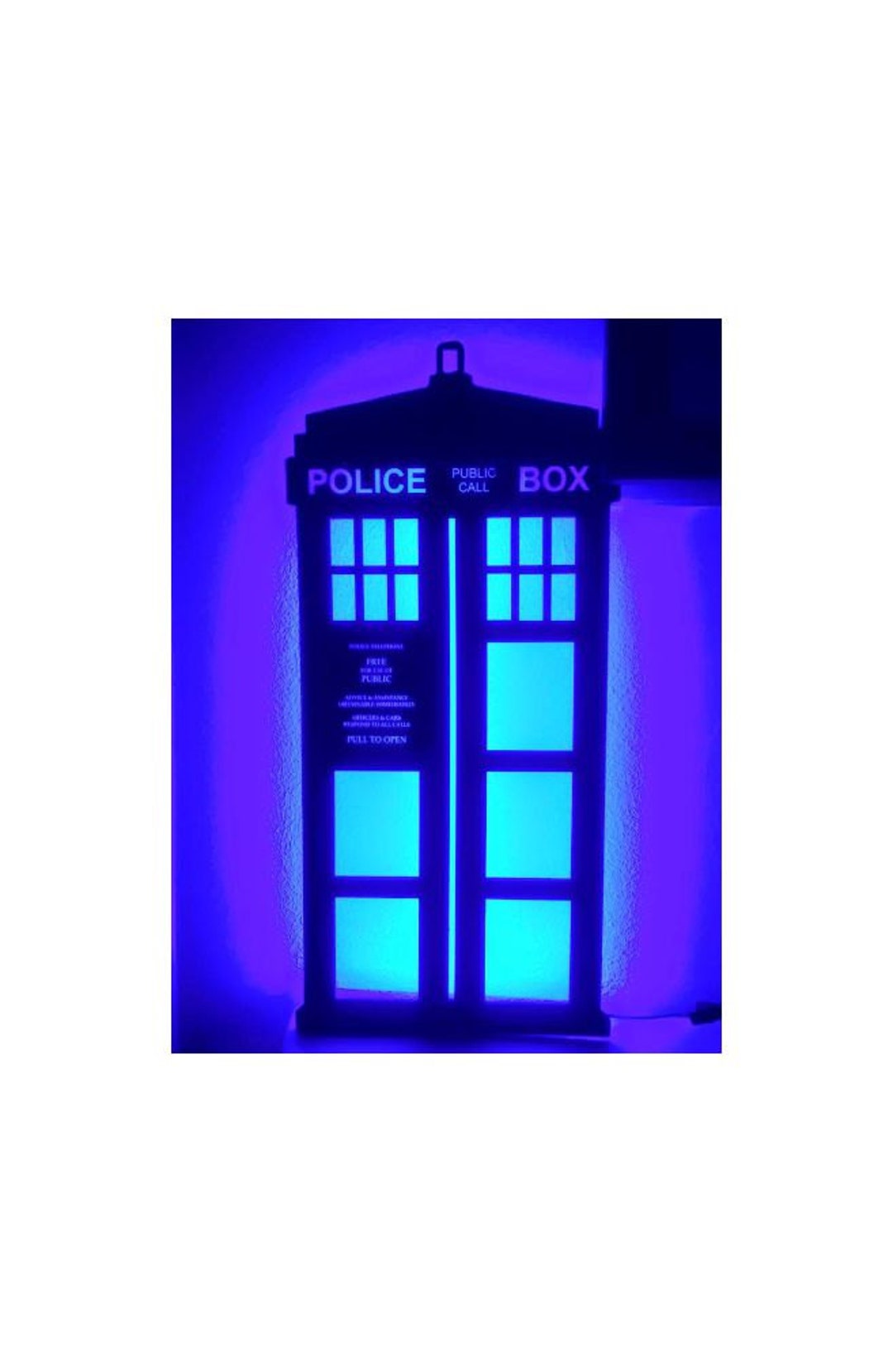 Wooden LED Back Lit Tardis Wall Light - FREE SHIPPING - Etsy