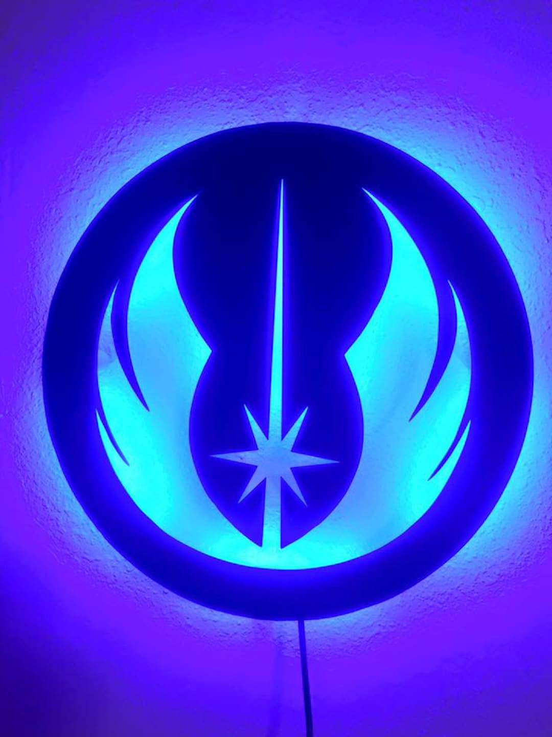 Wooden LED Back Lit Jedi Wall Light - FREE SHIPPING - Etsy