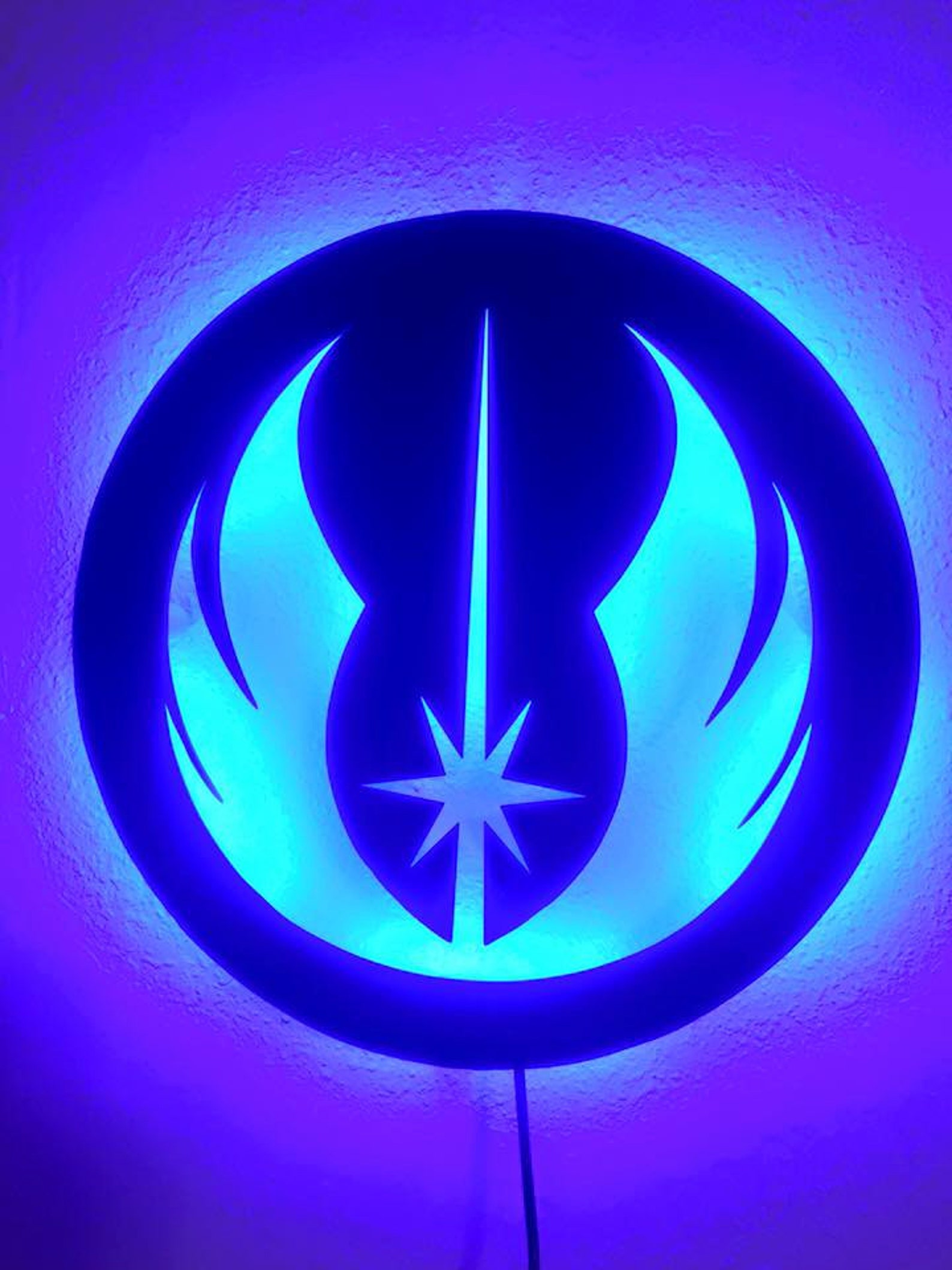 Wooden LED Back Lit Jedi Wall Light FREE SHIPPING - Etsy