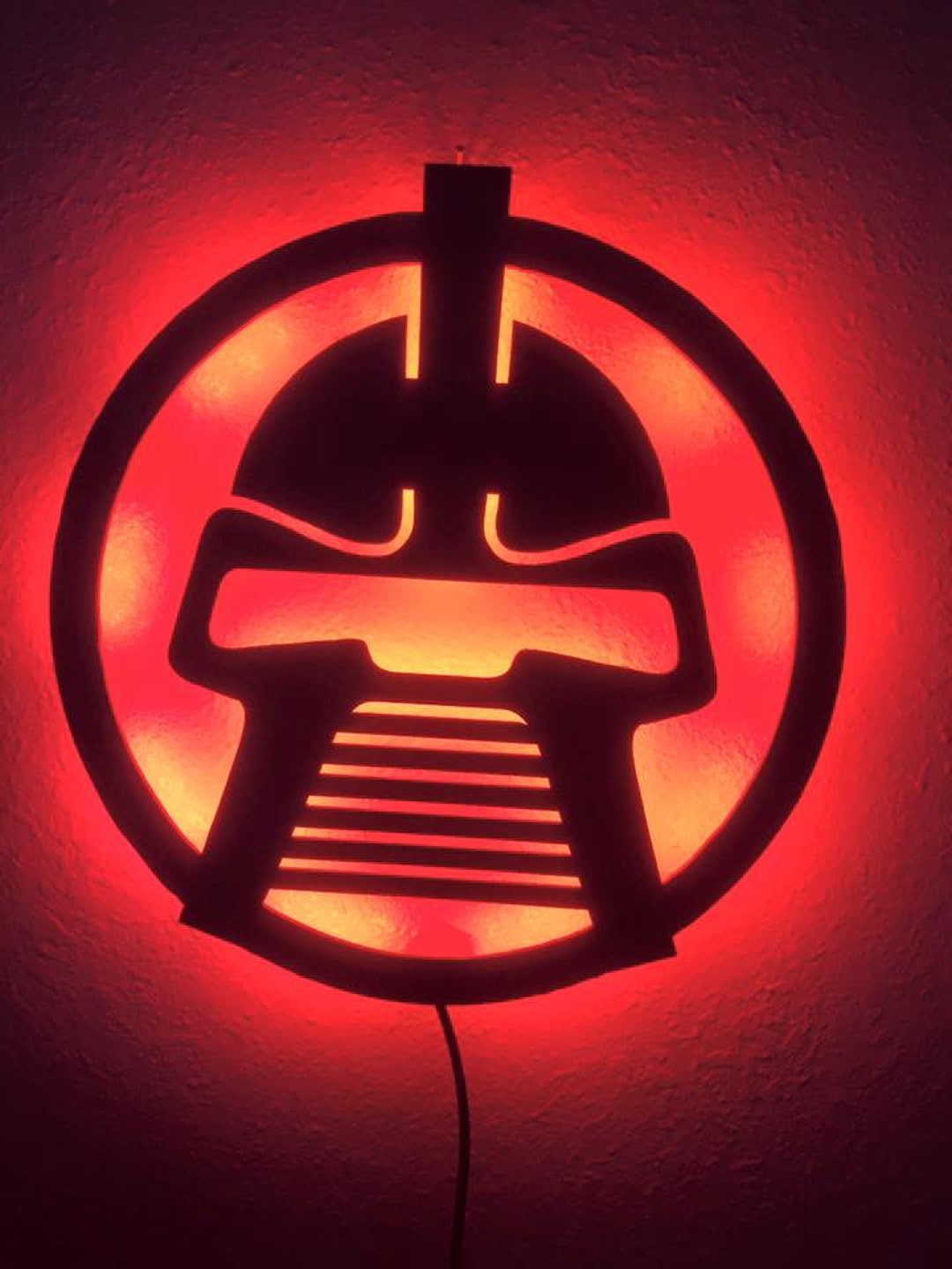 Wooden LED Back Lit Classic Cylon Wall Light - FREE SHIPPING - Etsy