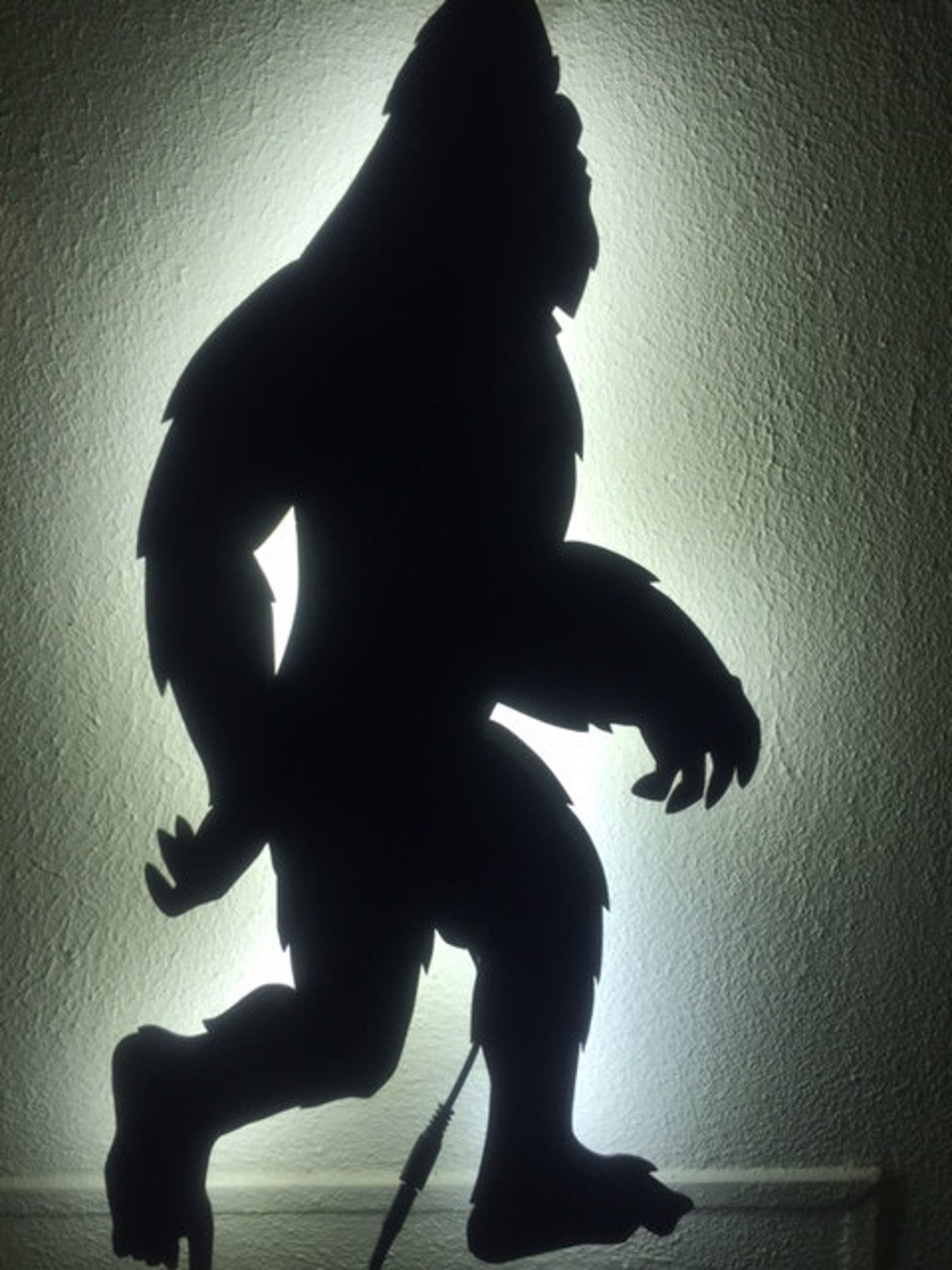Wooden LED Backlit Bigfoot Wall Light FREE SHIPPING - Etsy