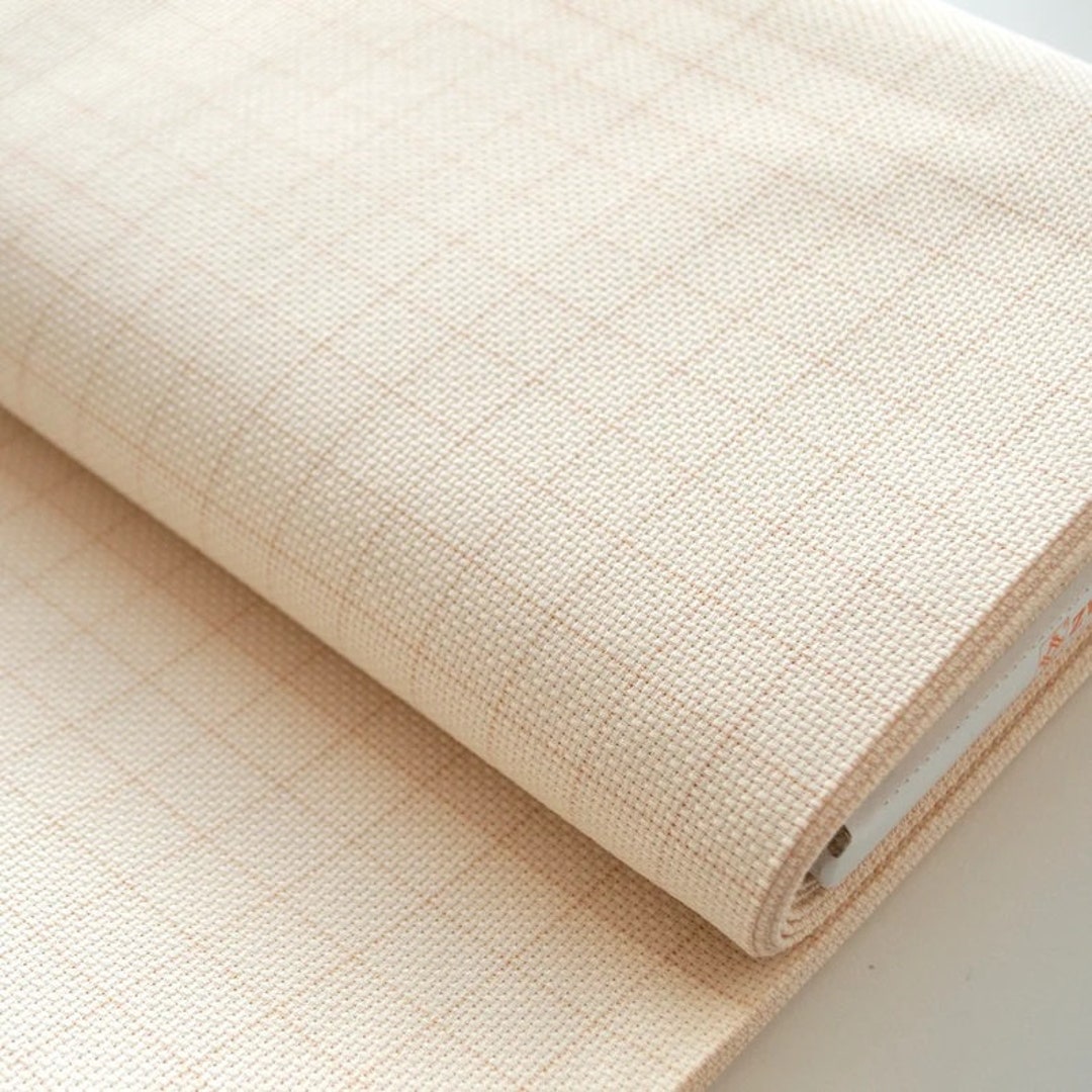 14 Count Cream and Rust Grid Aida Easy Count Fabric for Cross Stitch ...