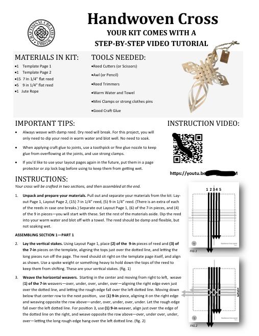 Woven Cross Ornament Craft Kit: Easy Weaving DIY Adult Craft W/ Video ...