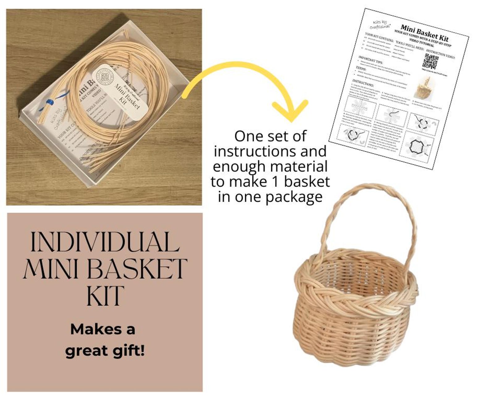 DIY Mini Basket Weaving Kit: Beginner-friendly Adult Craft Project With ...