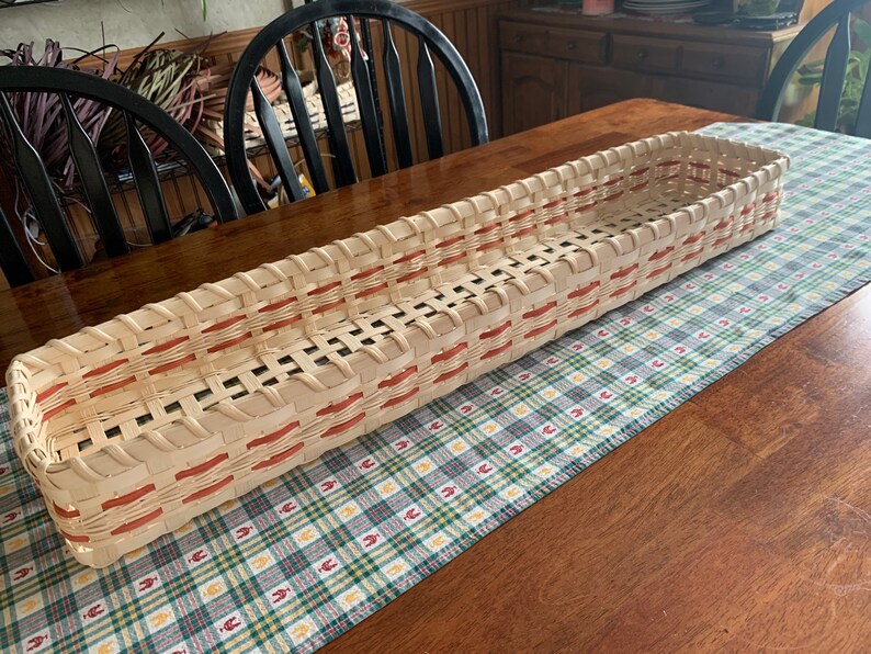 Hand-woven Farmhouse Basket: Long Rectangular Centerpiece With Custom ...