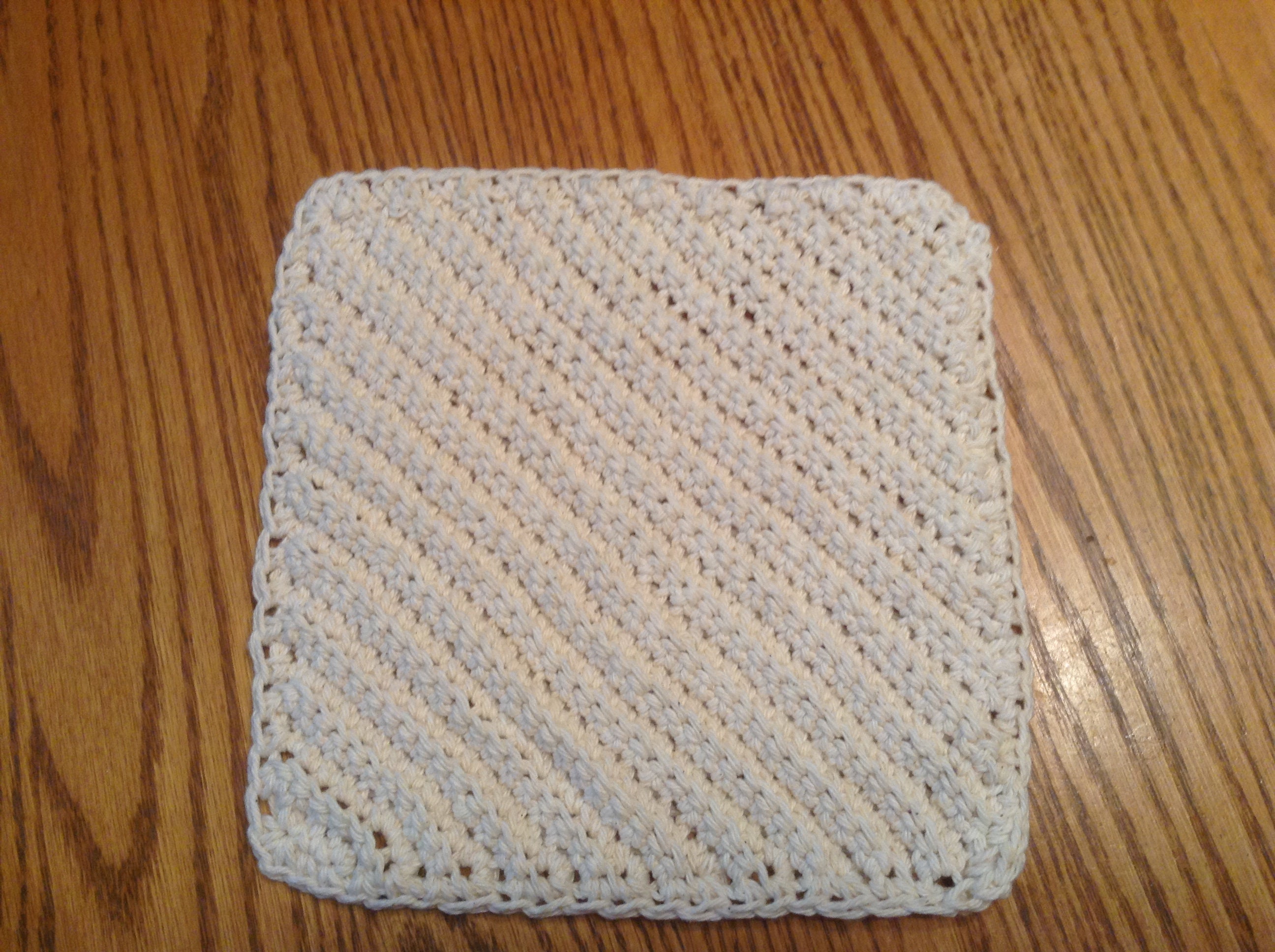 Diagonal Crochet Dishcloth - off White - Etsy