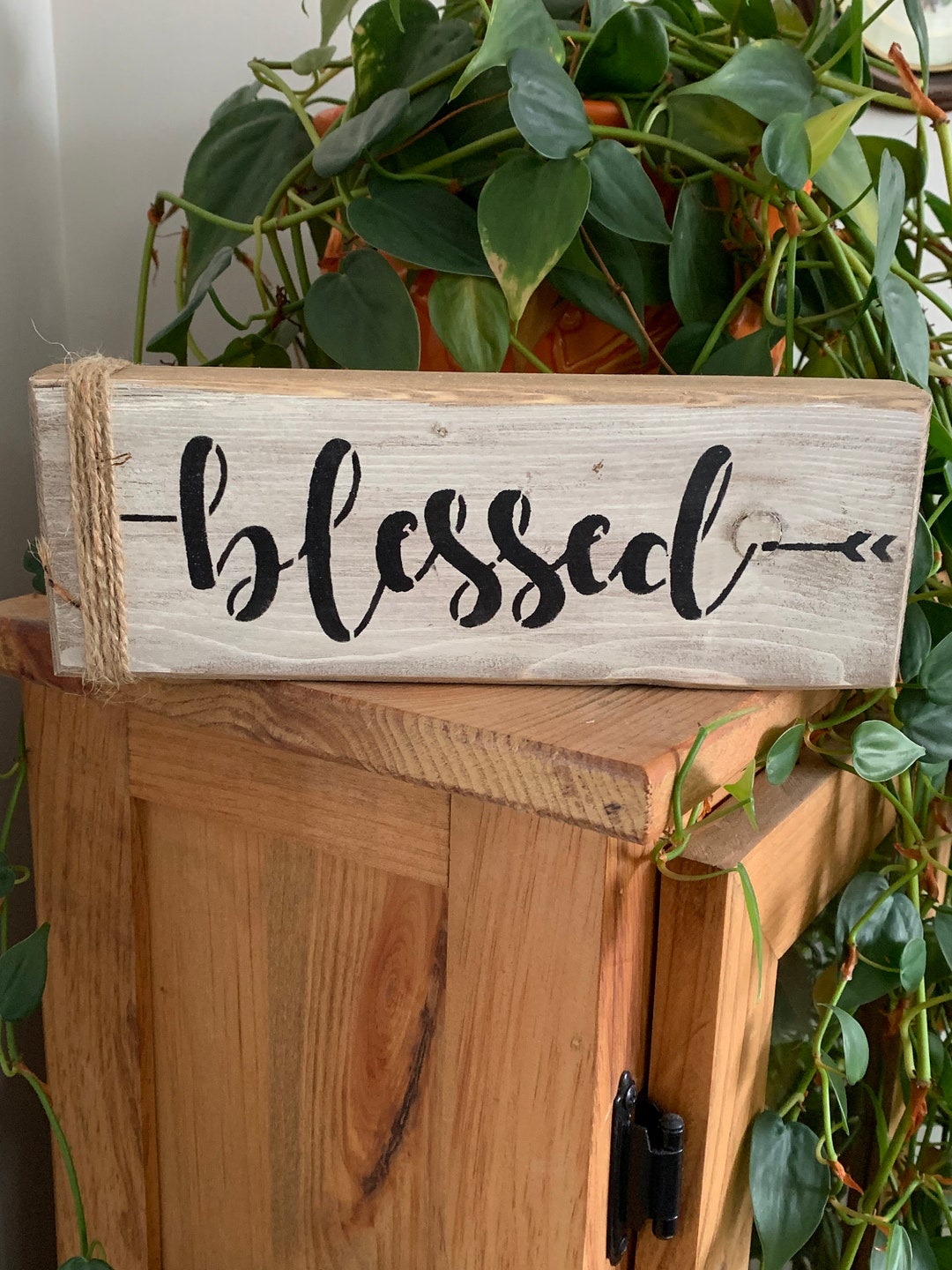 Primitive/rustic - Blessed Word Block - Etsy