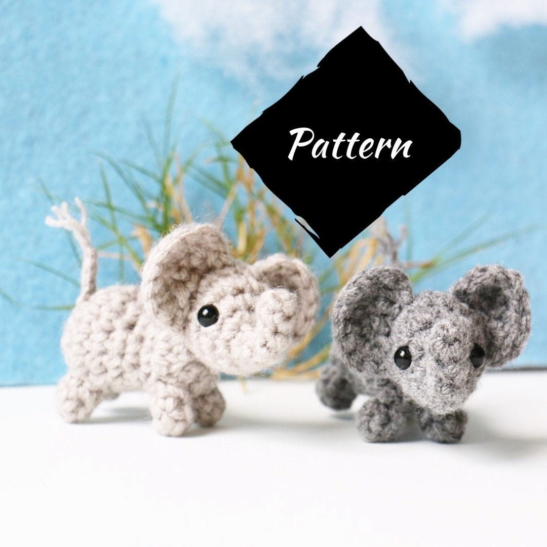 Amigurumi Mini Elephant Pattern - Crochet Elephant Pattern - Mini ...
