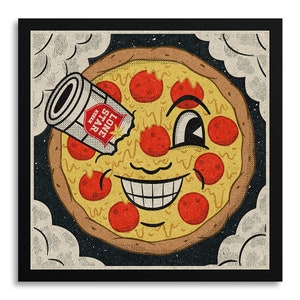 Pizza Moon is a Vintage Retro Giclee Poster Art Print Inspired by the ...