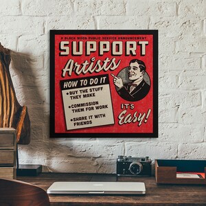 Support Artists is Vintage Retro Inspired Giclee Poster Art Print - Etsy