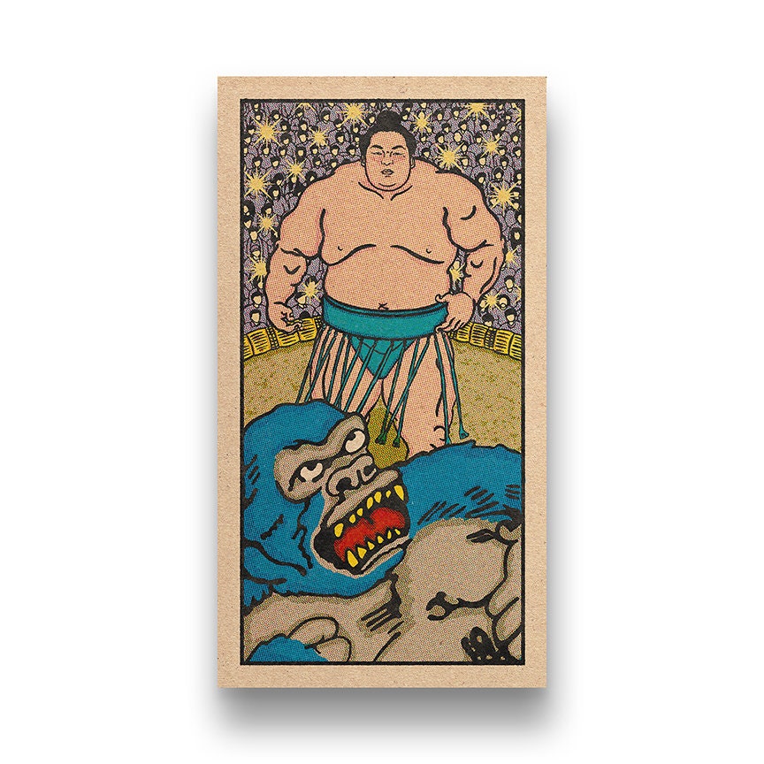 Sumo & the Gorilla a Japanese Japan Menko Card Game Retro | Etsy