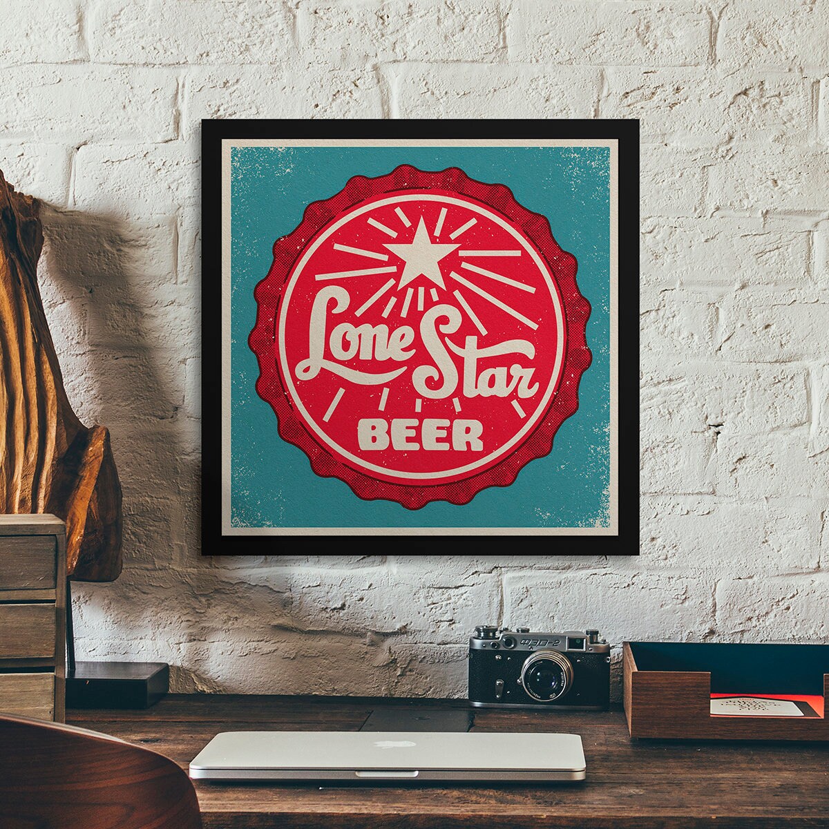 Lone Star Bottle Cap Retro Vintage Texas Beer Bottle Cap Ad - Etsy