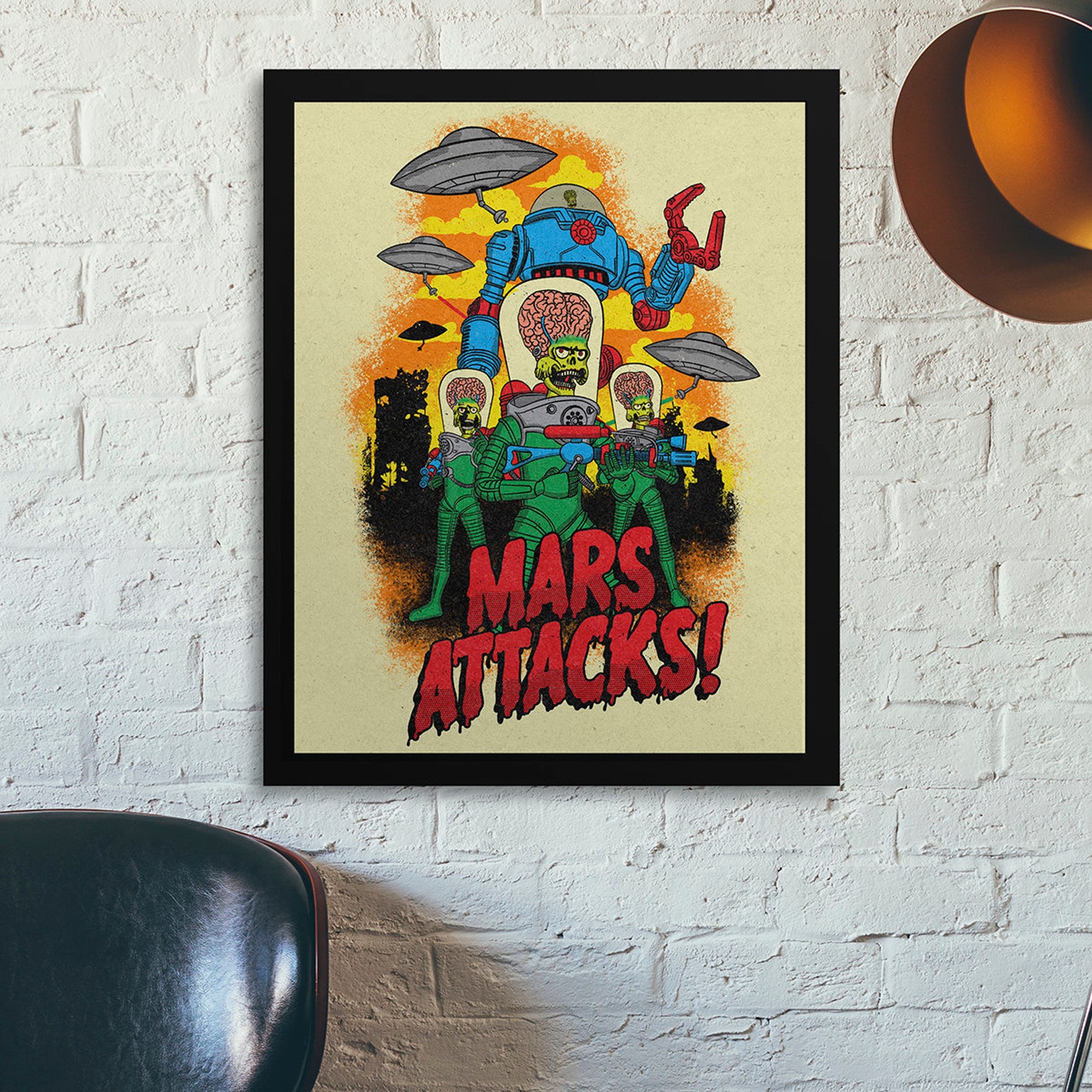 Mars Attacks Retro Vintage Illustration of Martians and - Etsy