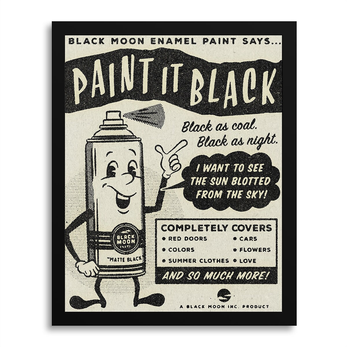 Paint It Black is a Rolling Stones Music and Song Inspired Vintage ...