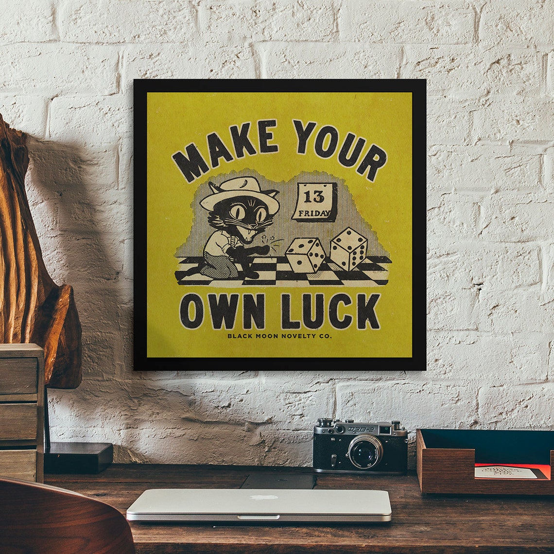 Make Your Own Luck is a Vintage Retro Hard Work Inspirational | Etsy