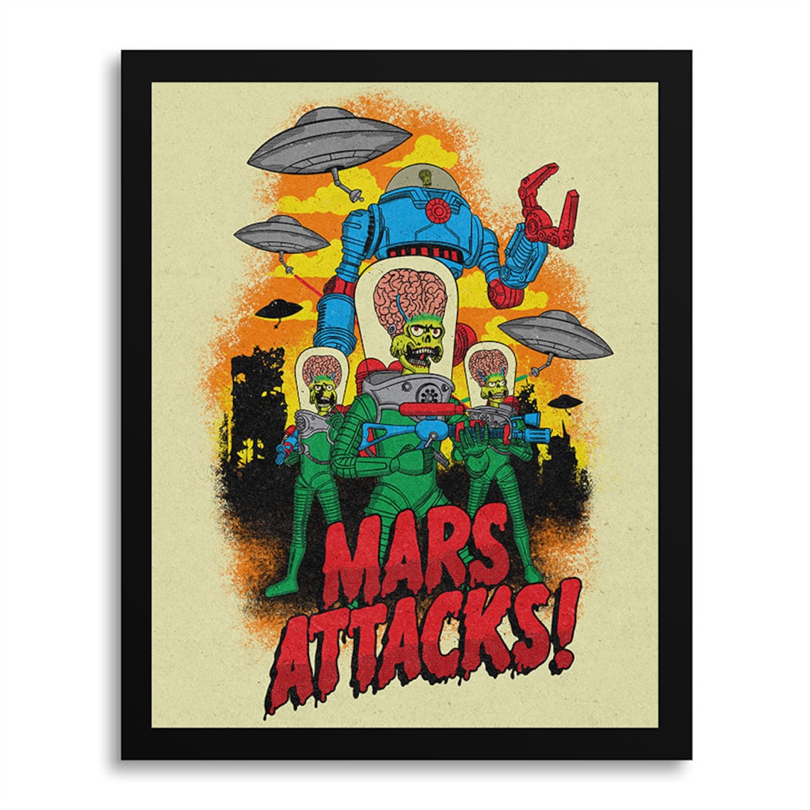 Mars Attacks Retro Vintage Illustration of Martians and - Etsy