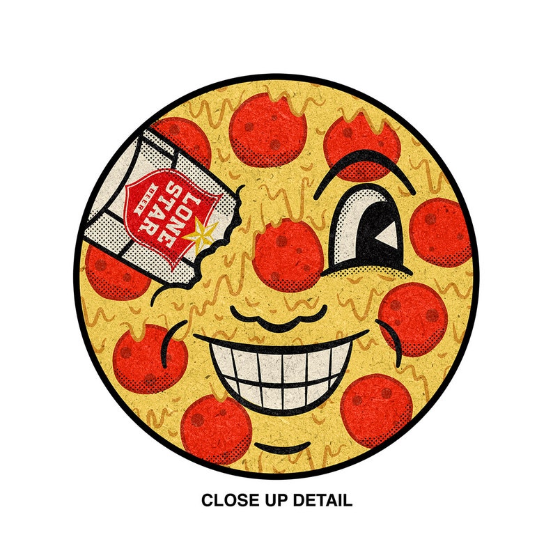 Pizza Moon is a Vintage Retro Giclee Poster Art Print Inspired by the ...