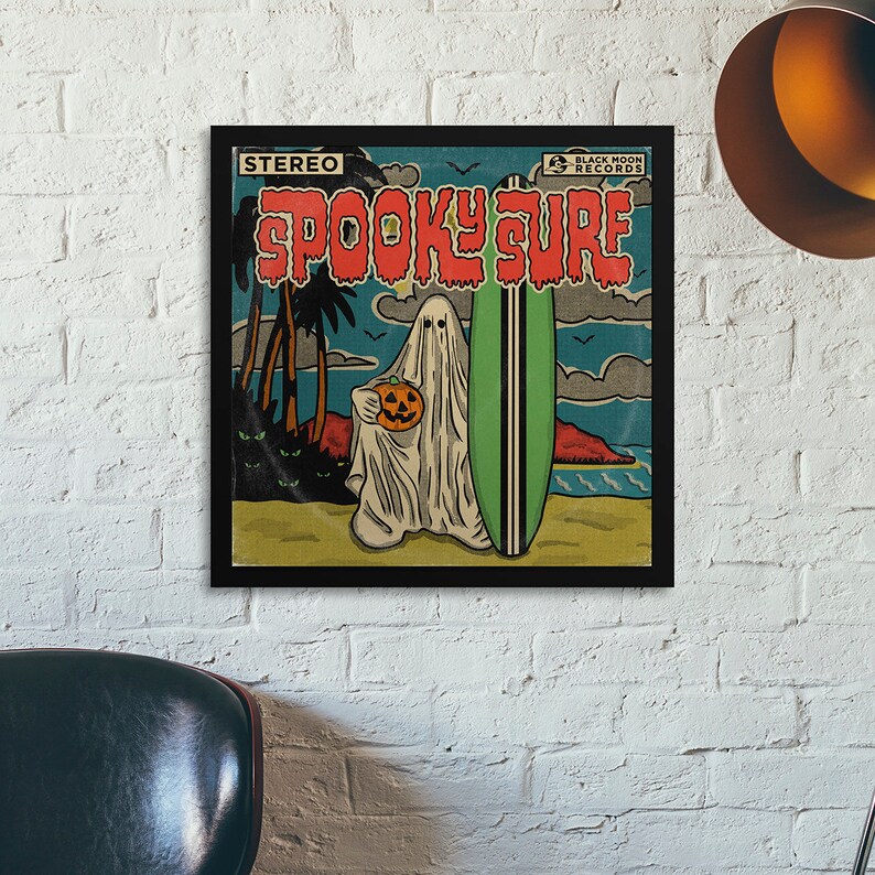 Spooky Surf is a Vintage Retro Inspired Surf Album Giclee Poster Art ...