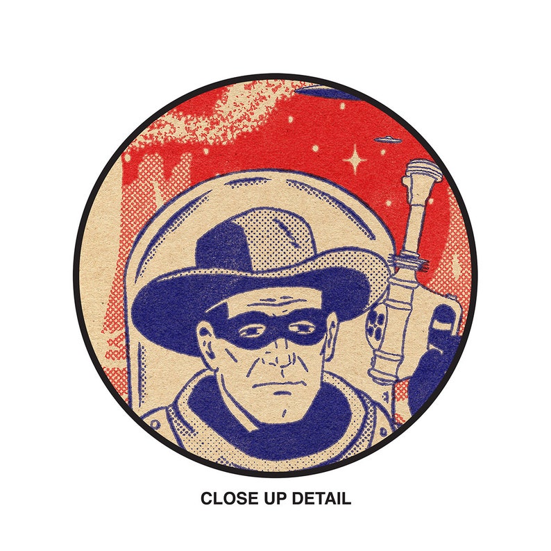 Space Cowboy is Vintage Retro Pulp Comic Inspired Art Giclee Print of ...