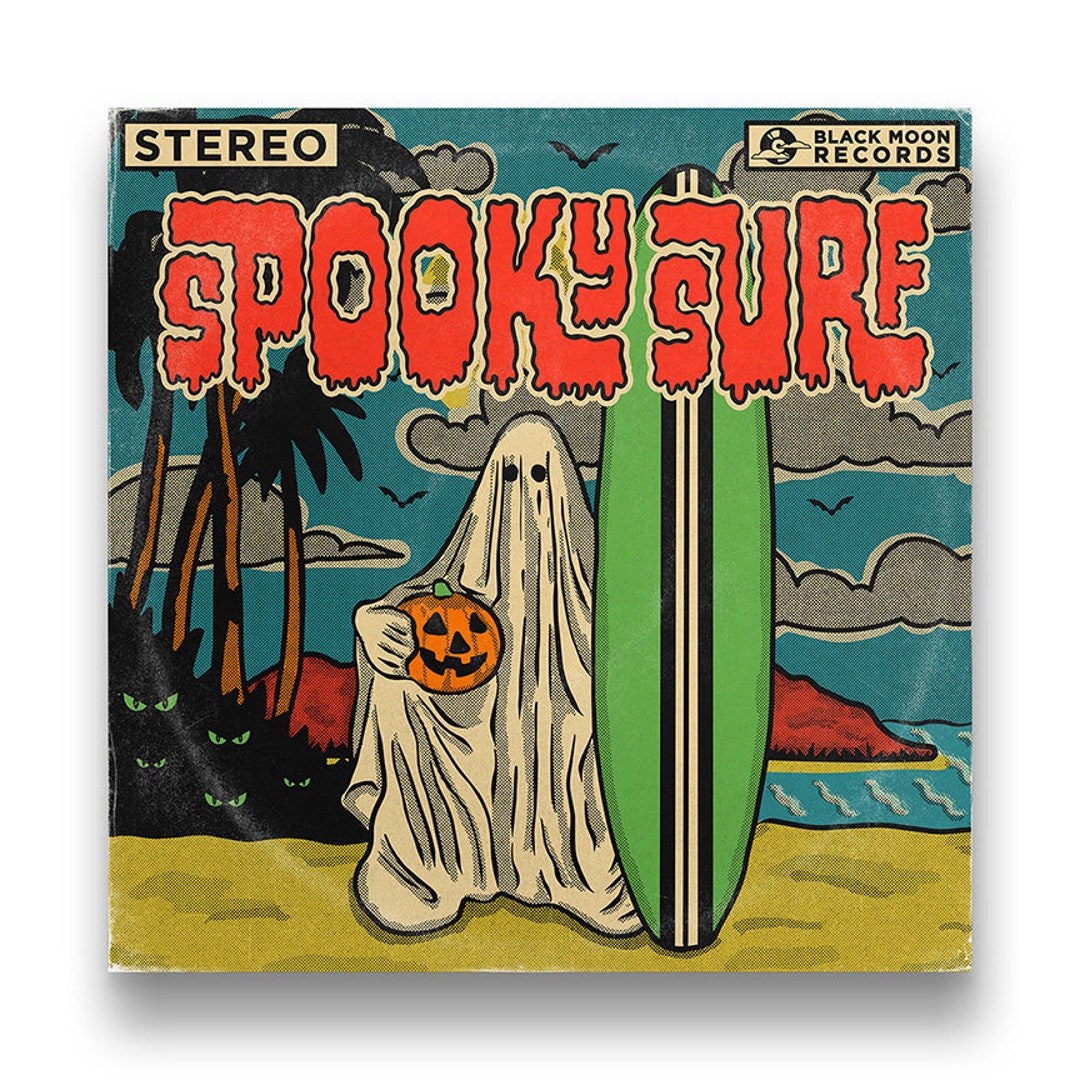 Spooky Surf is a Vintage Retro Inspired Surf Album Giclee Poster Art ...