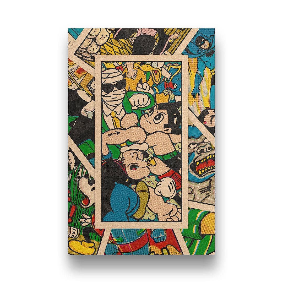 Cartoon Fight With Popeye, Astro Boy, Donald Duck, Invisible Man, Fred ...