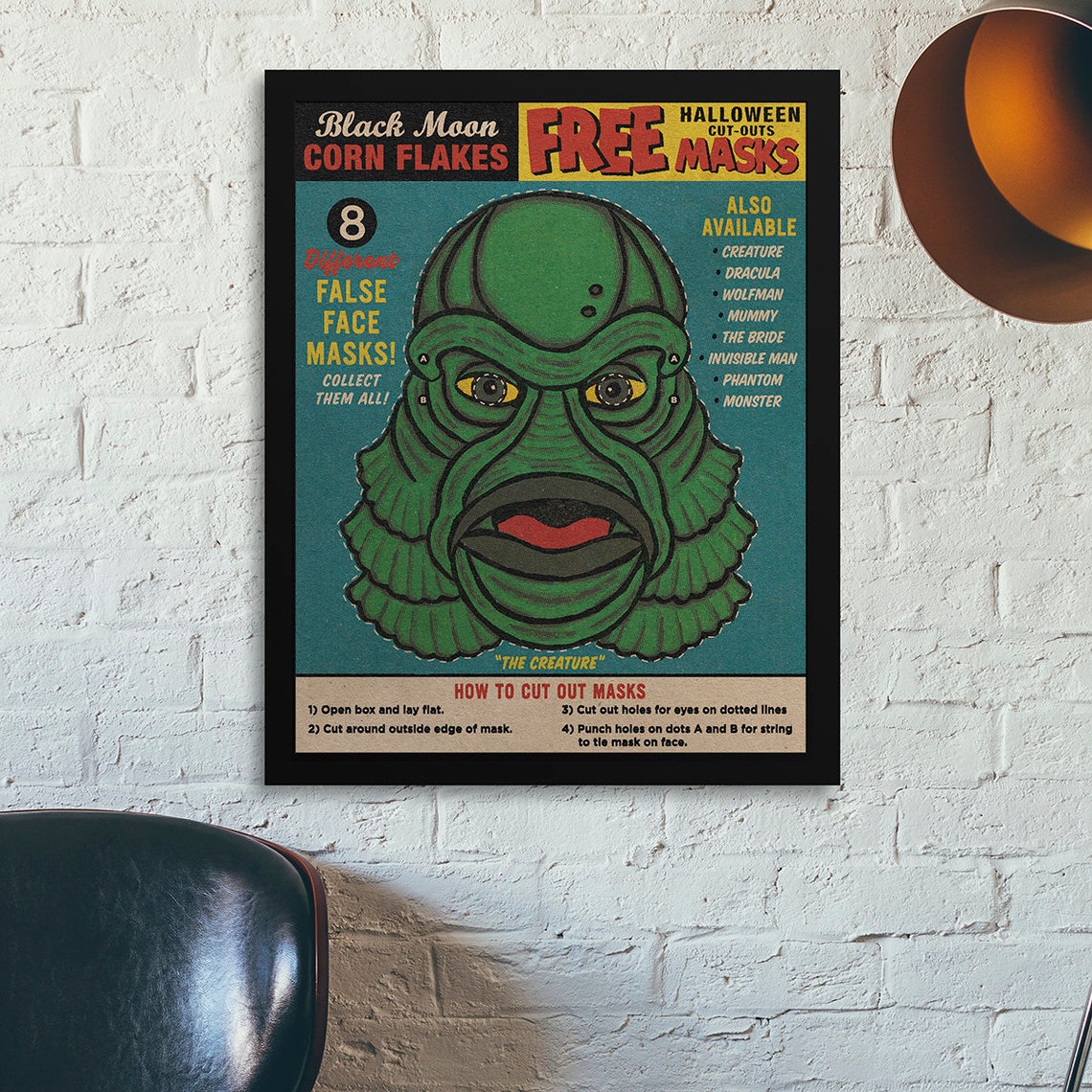 Creature Mask is a Vintage Retro Inspired Halloween Cereal Cut - Etsy