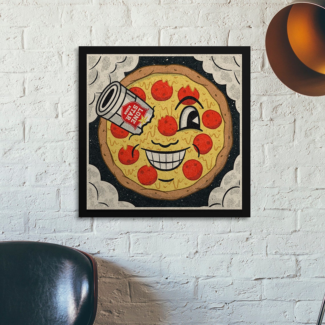 Pizza Moon is a Vintage Retro Giclee Poster Art Print Inspired by the ...