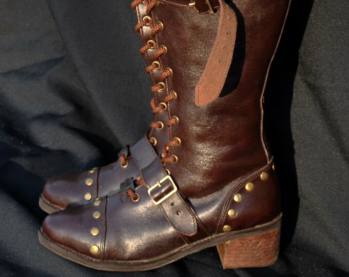 Steampunk Leather Boots Medieval Boots Costume Boots - Etsy