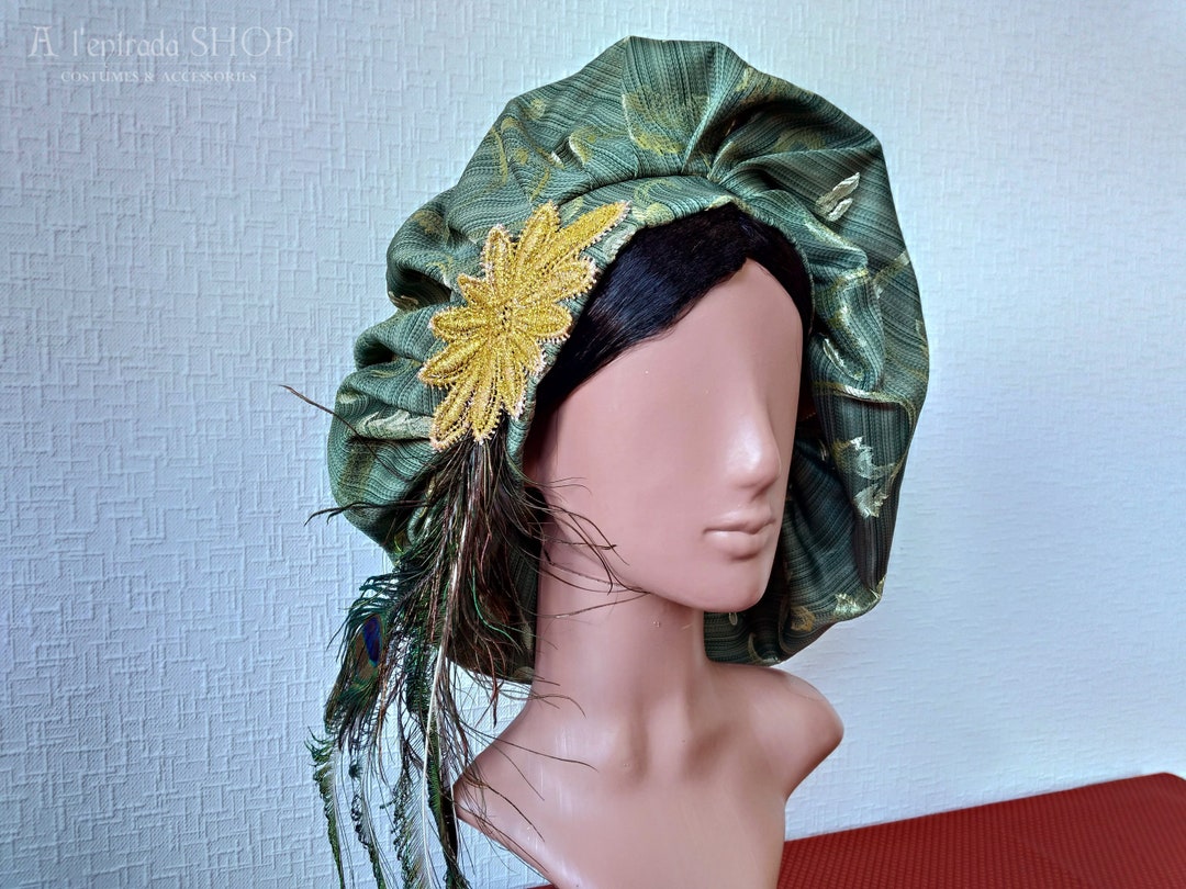 Renaissance Peacock Feather Beret: Elegant Tudor-style Medieval ...