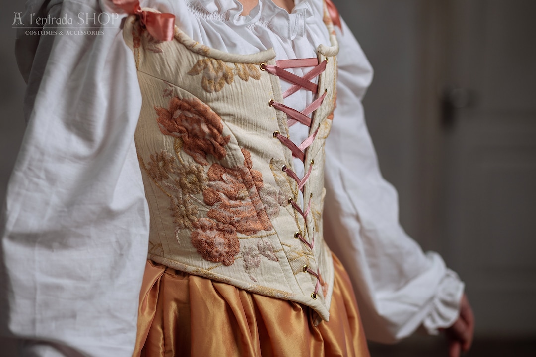 Floral Pink Rococo Stays for Renaissance Fair and Historical Costumes ...