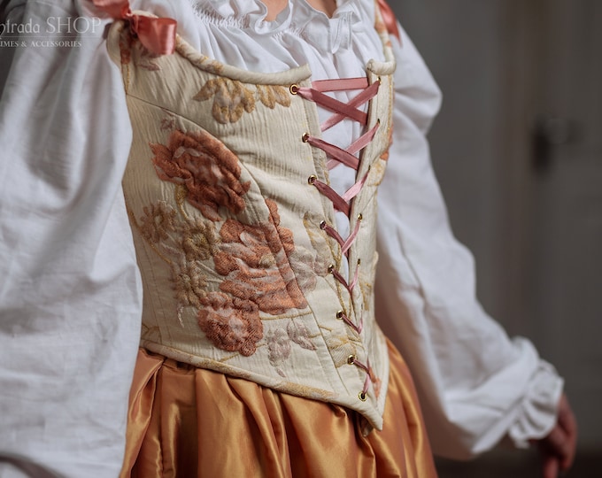 Floral Pink Rococo Stays for Renaissance Fair and Historical Costumes ...