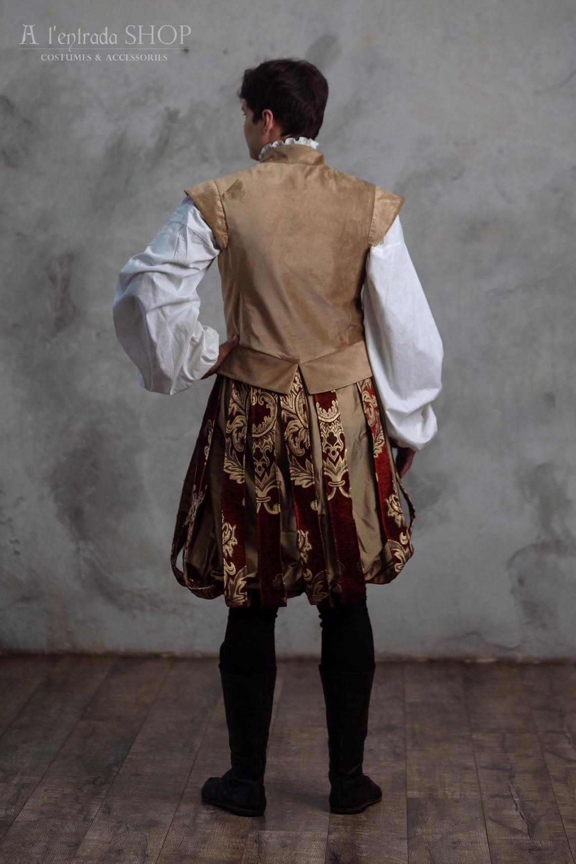 Renaissance Man Costume: Tudor Doublet, Vest & Cape Set - Etsy