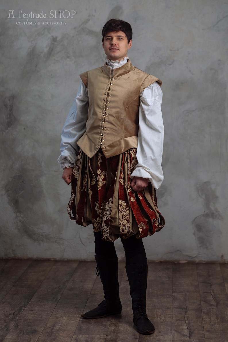 Men's Velvet Renaissance Doublet Royal King Medieval Costume Historic ...