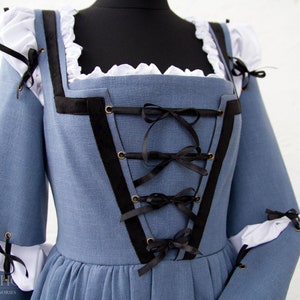 Blue Renaissance Gown Early XVI Century. Ren Faire Costume for - Etsy