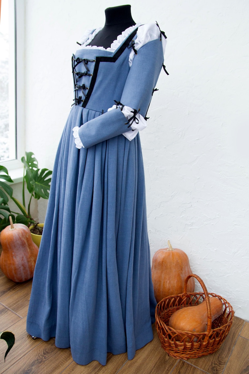 Blue Renaissance Gown Early XVI Century. Ren Faire Costume for - Etsy