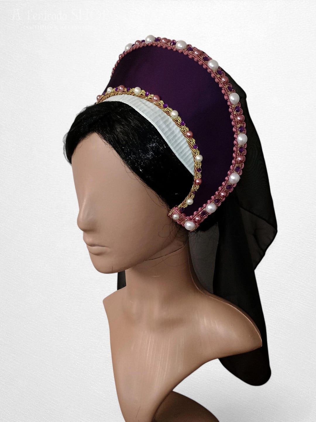 Elegant Renaissance French Hood: 16th Century Tudor Elizabethan ...