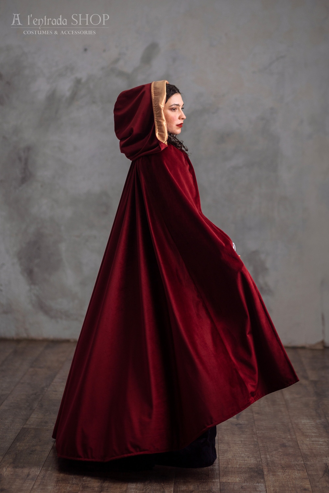 Velvet Fantasy Cloak for Fairy Costume Adult. Medieval Cloak With a ...