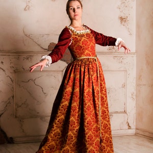 Italian Red Renaissance Gown Medieval Historical Costume - Etsy