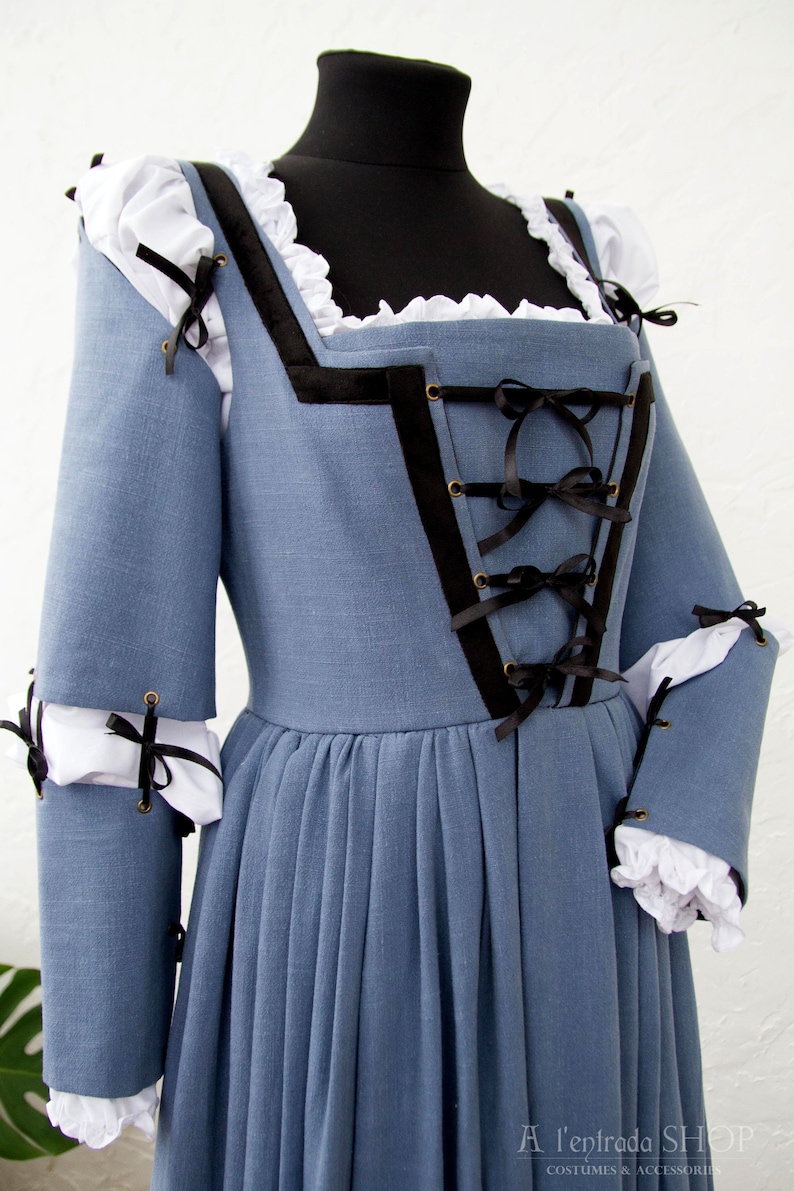 Blue Renaissance Gown Early XVI Century. Ren Faire Costume for - Etsy