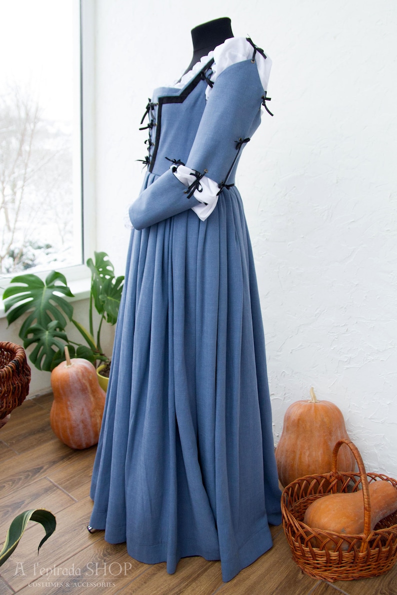 Blue Renaissance Gown Early XVI Century. Ren Faire Costume for - Etsy