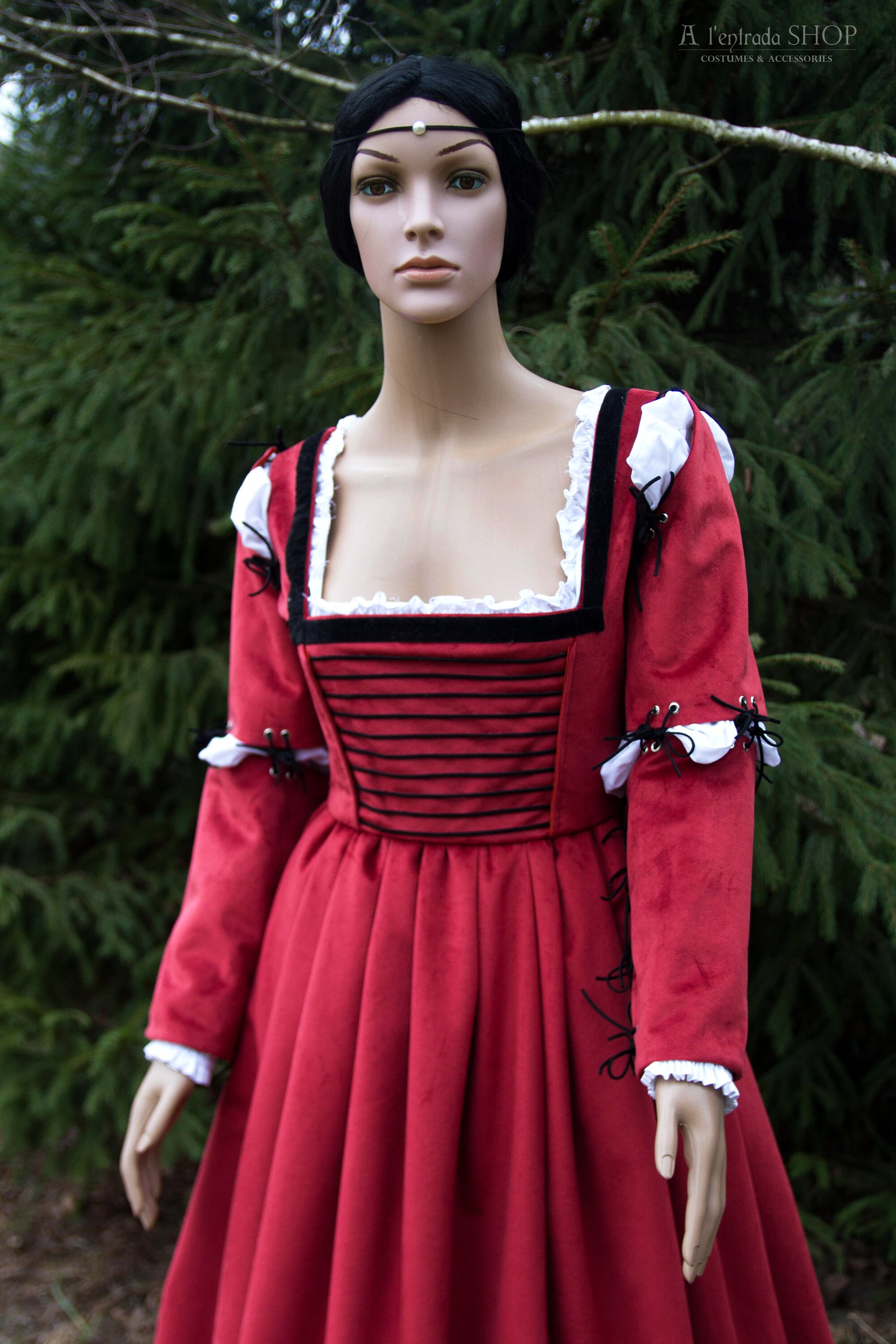 Red Velvet Renaissance Dress at Polly Hall blog